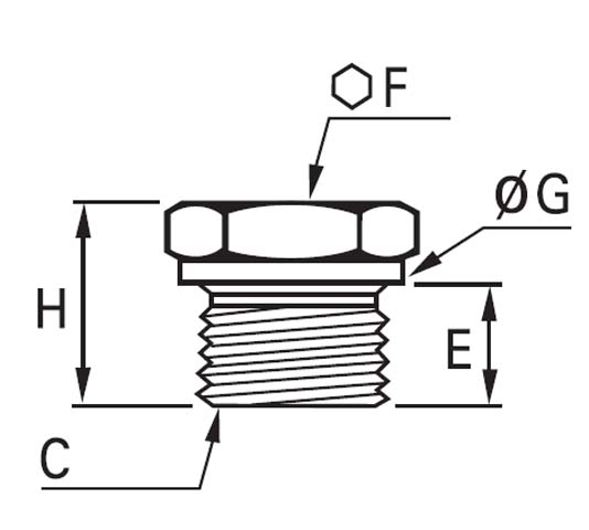 0200 52 00 - Hex Head Plug, Male BSPP and Metric Thread | Hydradyne LLC