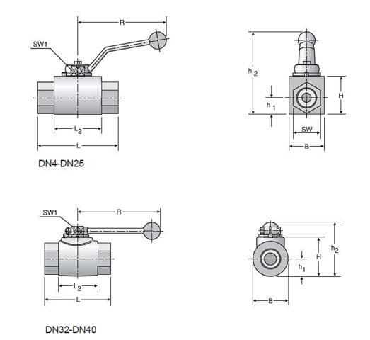 KH11/2X - KH-R/NPT Two-Way Ball Valve | Hydradyne LLC