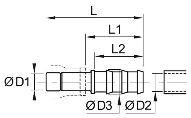 3122 10 08 - Plug-In Barb Connector | Hydradyne LLC