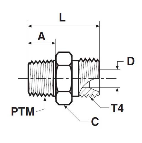 6-6FMK4SS - FMK4 Male stud connector | Hydradyne LLC
