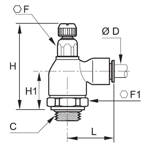 7101 08 17 - Compact Flow Regulator, Supply, Male BSPP Thread ...